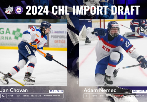 Chovan and Nemec represent Wolves CHL Import Draft picks in 2024